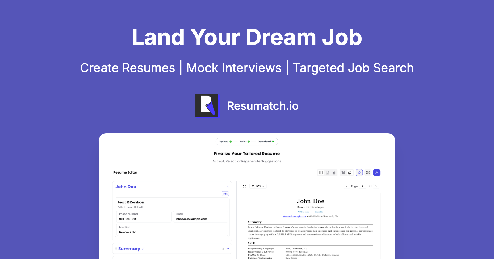Resumatch.io – Resumes, Interviews, Targeted Job Search, and Networking ...